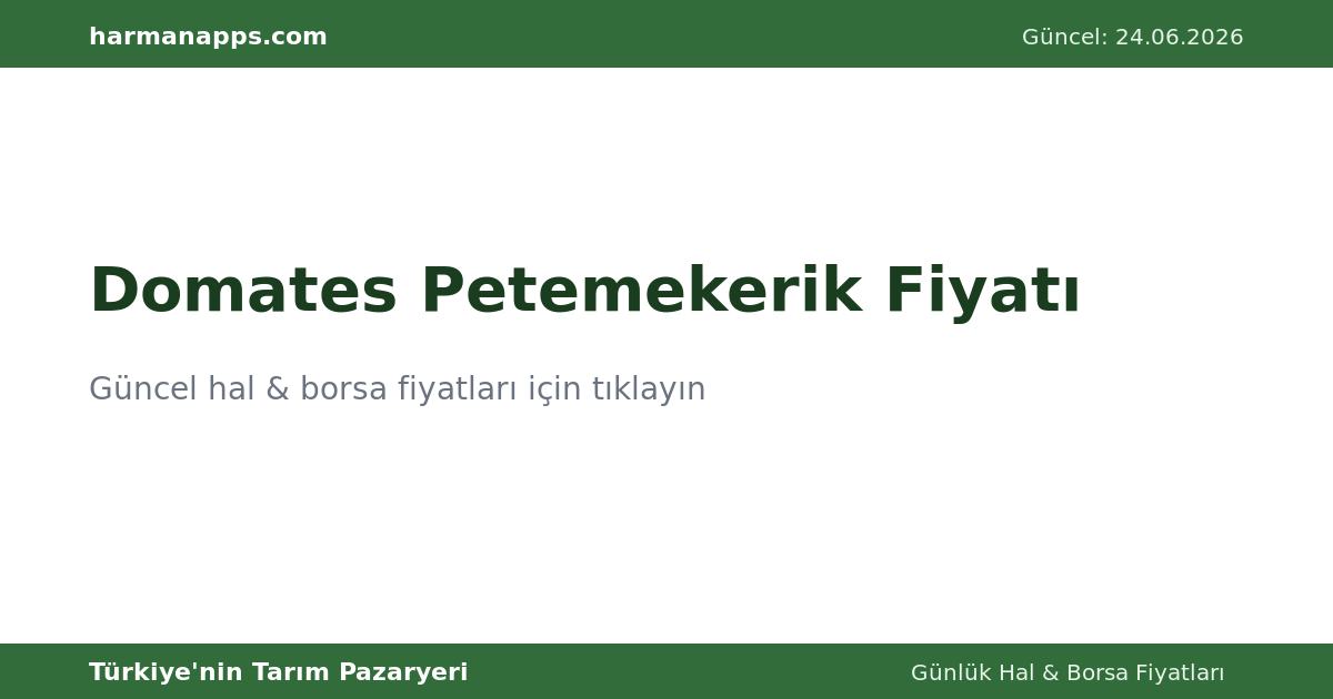 Domates Petemek(Erik) Fiyatları 2026 | Hal Borsa Grafiği | Harman App